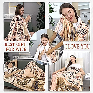 TURMTF Mothers Day Birthday Gifts for Wife, Wife Birthday Gift Ideas, Wedding Anniversary Mother Day Romantic Gifts for Her, Gifts for Wife from Husband, Wife Blanket 55"x70"
