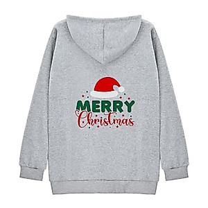 YODO+LY Northface Backpack Deals Fleece Crewneck Sweatshirt Women'S 2082 Christmas Letter Printed Hoodie Zippered Fine Short Plush Cardigan Long Sleeved Jacket Sweatershirt