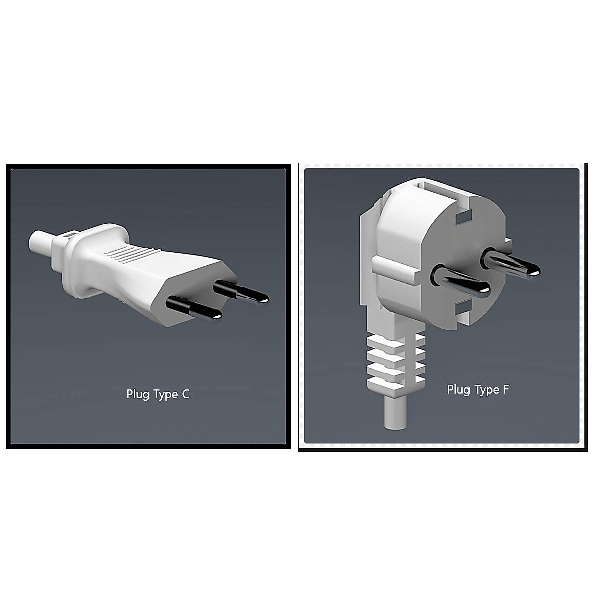 Ecotrees Travel Small European to US Plug Adapter 220v to 110v Travel Adapter Set of 2 / Plug Type C or Plug Type F to Type A (US Standard)/ None Power Convert