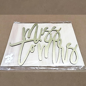 Golden Miss to Mrs Sign Wood Party Banner for Bridal Shower Decor, Bachelorette Party Backdrop, Engagement, Wedding, Couples, Greenery Hedge Wall, Photo Backdrop