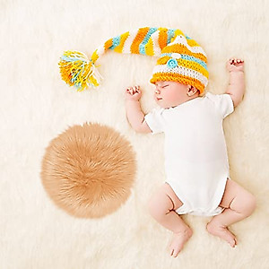 Molain Area Rug Decor Fluffy Soft Small Cushion Backing Carpet Fuzzy Faux Fur Pad Aesthetic Nail Art Table Locker Desk Mat Floor Modern Bedroom Apartment Living Room Girls Accessories (Round Khaki)