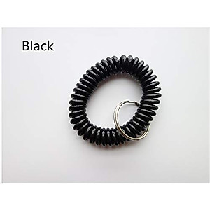 Pack of 6 Colorful Spring Spiral Wrist Coil Key Chain, Wristband Key Ring