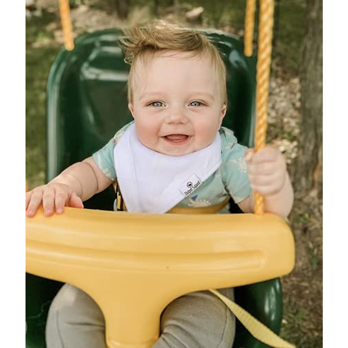 Diaper Squad 100% Organic Cotton Earthy Solid 10-Pack Baby Drool Bandana Bibs for Boys and Girls, Plain Colors