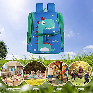DNSHAN Toddler Backpacks for Boys, 11 Inch Ultra-light Preschool Bookbag for Little Kids, 1-4 Years Old, Dinosaur