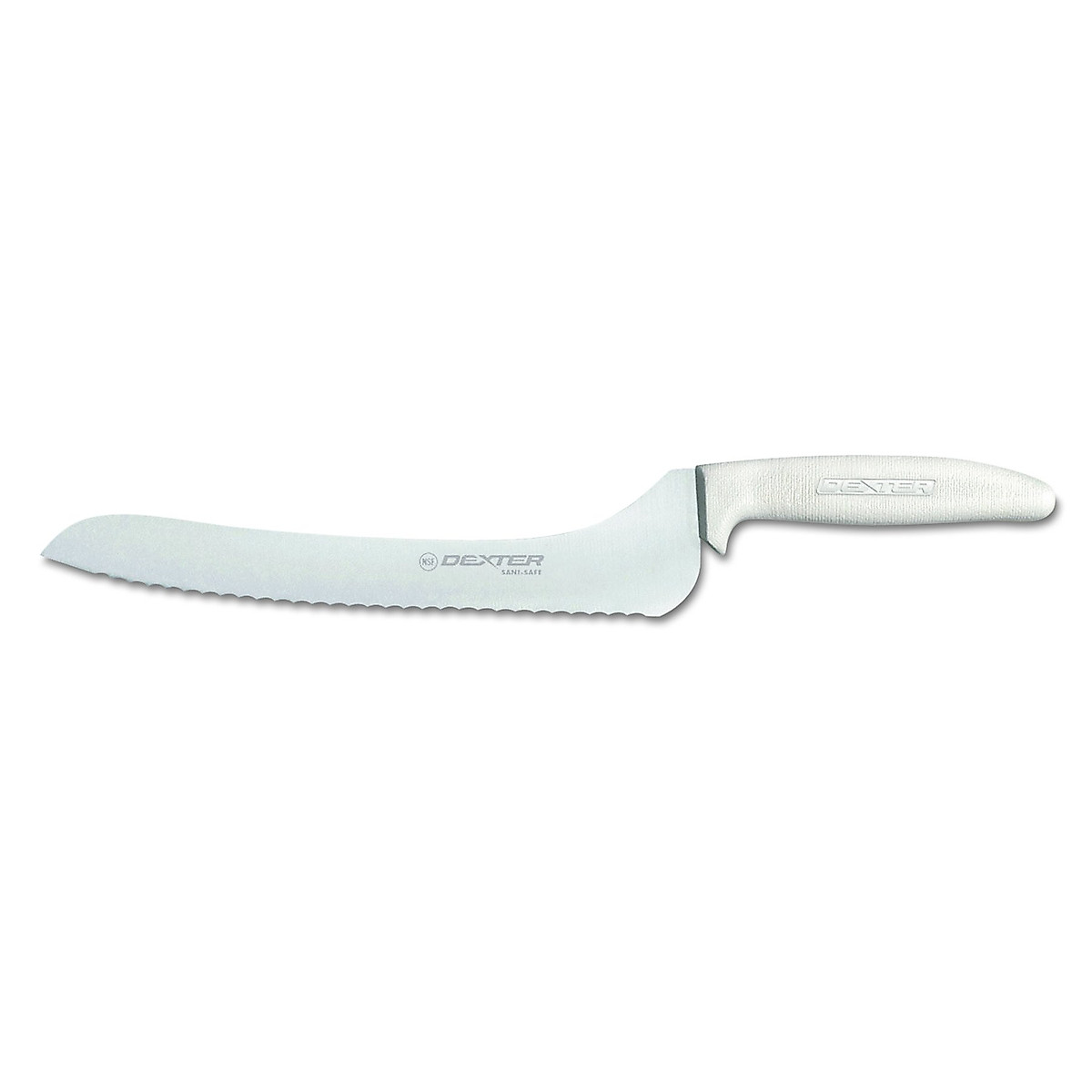Sani-Safe S163-9SC-PCP 9" Scalloped Offset Sandwich Knife with Polypropylene Handle