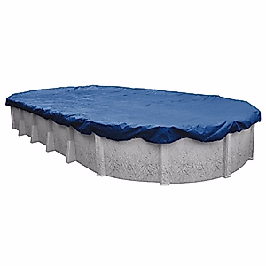 Pool Mate 472141-4-PM Commercial-Grade Rip-Shield Winter Oval Above-Ground Pool Cover, 21 x 41-ft, Dazzling Blue