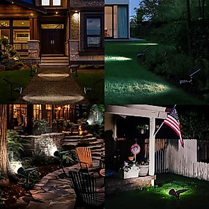 OSORD Solar Lights Outdoor, Waterproof 18 LED 2-in-1 Solar Spot Lights Dusk to Dawn Solar Landscape Spotlights Bright Solar Uplight Adjustable Solar Panel for Flag Pole Garden Yard, 4pack(Cool White)