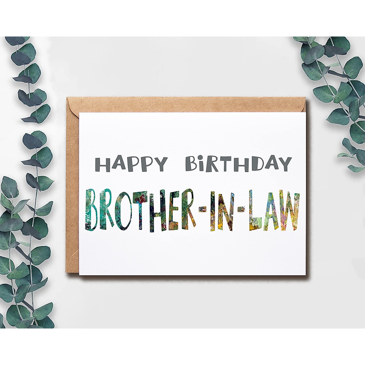 EruditeGifts Happy Birthday Brother-In-Law Card, 5 x 7 inches, Multicolor