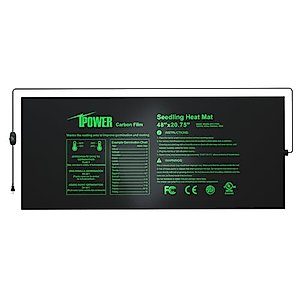 iPower 48" x 20.75" Seeding Heat Mat with Thermostat Temperature Adjustable Knob Durable Warm Hydroponic Plant Germination Starting Pad, Black