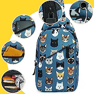 MIKOPNLIW Sling Bags for Men Women Shoulder Backpack Small CrossBody Chest Bag Daypack for Hiking Cycling and Travel