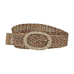 Allegra K Womens Skinny Waist Belts Braided Woven Belts for Dress Metal Buckle 58-84cm/22.83-33.07" Brown