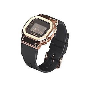 G-Shock Ladies' Casio Digital Rose Gold-Tone and Black Resin Strap Watch GMS5600PG-1