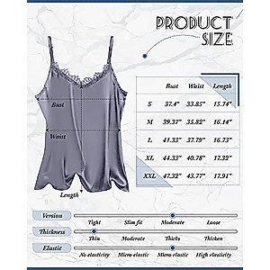 Neer 3 Pack Women's Satin Tank Tops, Lace Trim Silk Camisole V Neck Spaghetti Strap Top Loose Sleeveless Blouses Cami Shirt (White, Black, Gray, XX-Large)