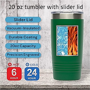 ETCHIFIED Personalized 20oz Stainless Steel Tumbler with Slider Lid - Vacuum Insulated Travel Mug, Add a Name - Keeps Hot or Cold for Hours