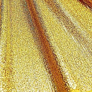 Shattered Glass Hologram Fabric by The Yard Width 58Inches Entelare (Gold/Gold 2yards)