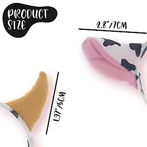 BOGAZNET Cow Ears Cow Print Party Supplies for Cow Party Cow Print Baby Shower Сow Ears Headband Cow Birthday Decorations Cow Ear Headband