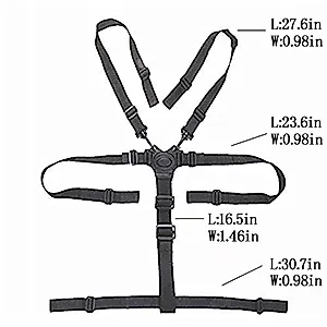 twoworld Baby High Chair Seat Cushion Liner Mat Pad Cover Resistant and High Chair Straps (5 Point Harness) 1 Suit (Grey Sheep)