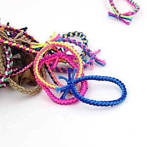 Braided Elastic Hair Ties Hair Ropes Rubber Bands Ponytail Holder Thick Thin Hair Scrunchies Accessories for Women Girls (Random Color) Pack of 100
