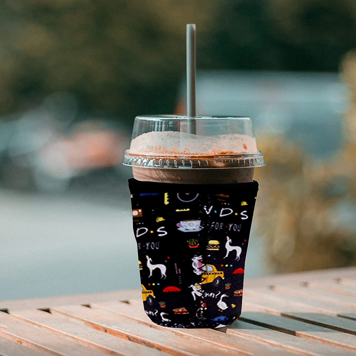 3Pack Friends TV Show Merchandise Coffee Cup Sleeve Friends Iced Coffee Sleeves Reusable Friends TV Show Gifts Neoprene Cup Sleeve for 16-32oz Cold Hot Beverages