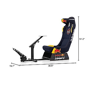 Playseat Evolution Pro Sim Racing Cockpit | Comfortable Racing Simulator Cockpit | Compatible with all Steering Wheels & Pedals on the Market | Supports PC & Console | Redbull Racing Esports edition