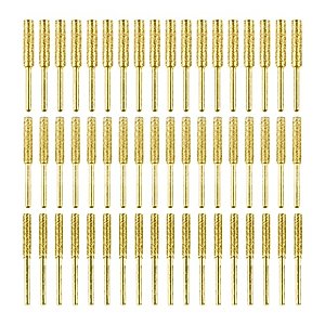 JOJOCY 54 Pcs Diamond Chainsaw Sharpener Bits in 3 Sizes 5/32,3/16, 7/32 inch,Titanium Plated Burr Stone File Wheels Polishing Grinding Tool for Electric Gold Chain Saw Jewelry Stone