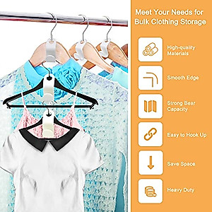 50PCS Clothes Hanger Connector Hooks, Coldairsoap Hanger Extender Clips for Heavy Duty Outfit Hangers Plastic Cascading Hanger Hooks Space Saving Organizer as