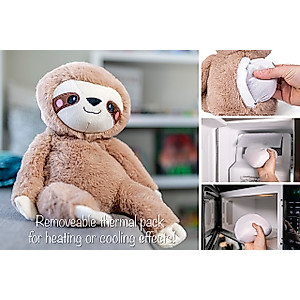 Pacific Comforts Weighted and Microwavable Stuffed Animal - Comfy Weighted, Non-Scented, heatable, freezable, Washable and Travel Friendly Plush Animals Part of The Snug-a-Bear Collection (Sloth)