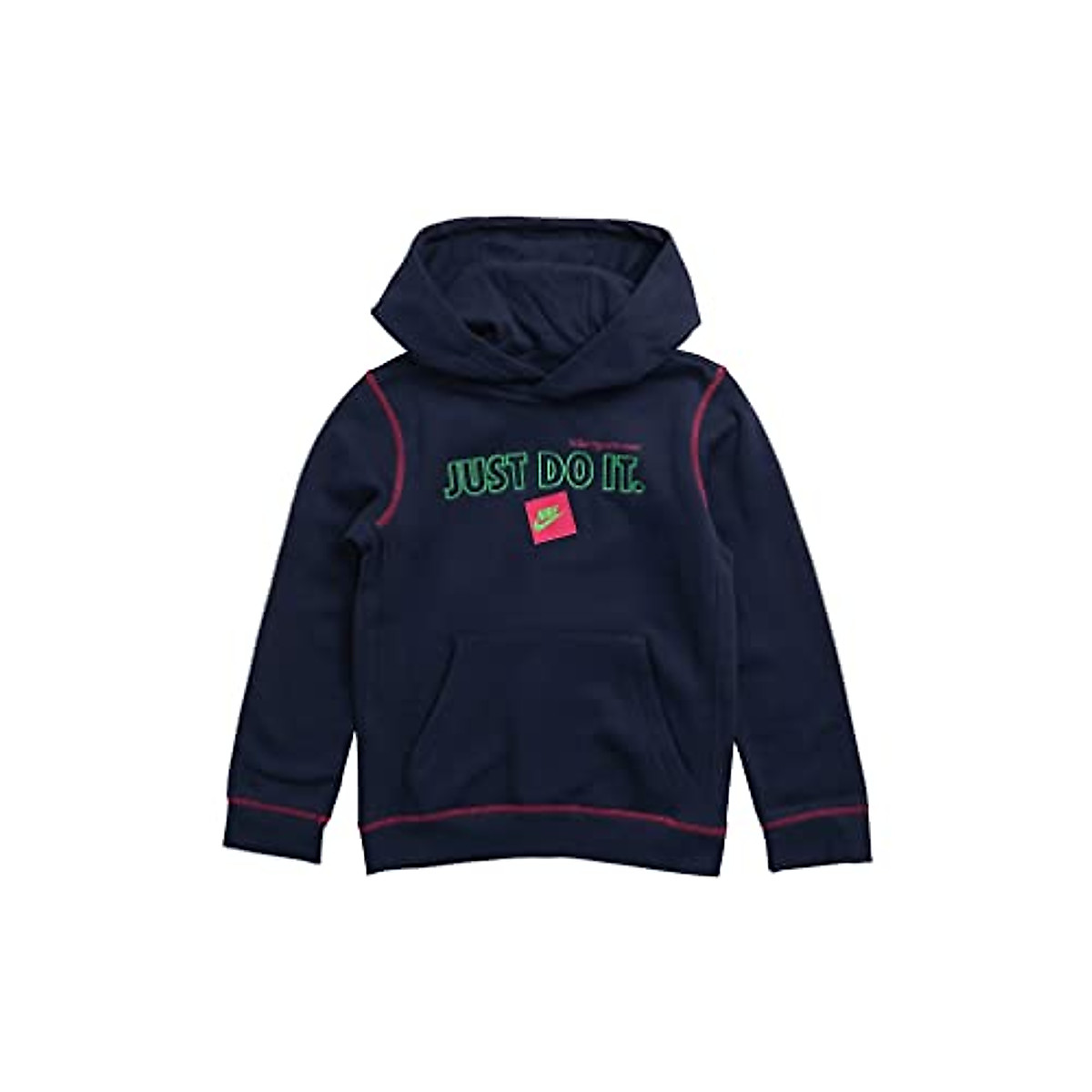 Nike Boys' Sportswear JDI Sweatshirt Just Do It Pullover Hoodie (as1, alpha, l, regular, Obsidian/Very Berry)