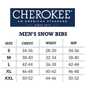 Cherokee Men's Snow Bib - Insulated Waterproof Snow Pants Ski/Snowboard Overalls (M-2XL), Size X-Large, Black