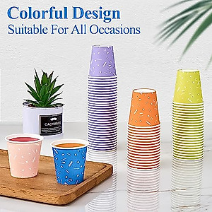 FIKSYK 600 Pack 3oz Disposable Paper Cups, Colorful Paper Cups, Small Mouthwash Cups,Drinking Cups, Mini Paper Cups for Parties, Picnics, Barbecues, Travel and Events