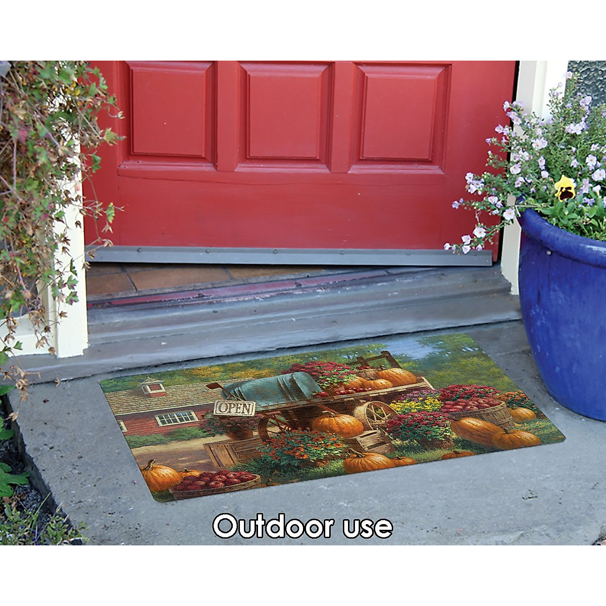 Toland Home Garden 800281 Farm Pumpkin Fall Door Mat 18x30 Inch Harvest Outdoor Doormat for Entryway Indoor Entrance