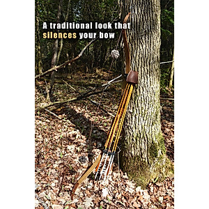 Standing Wolf Navajo Wool Bow String Silencers | Traditional Style Archery Recurve String Silencer | Noise Dampeners for Archery | One Pair Per Package (Wolf Gray)