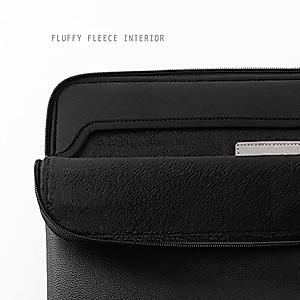 Comfyable Slim Protective Laptop Sleeve 13-13.3 inch Compatible with MacBook Pro 14-in M2 Pro/Max 2023 & M1 2021 A2442, 13 inch MacBook Pro & MacBook Air, PU Leather Bag Case for Mac, Pebbled Black