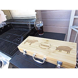 Personalized BBQ Grilling Set with 5 Tools, Laser Engraved with Designs and Names, Grillmaster