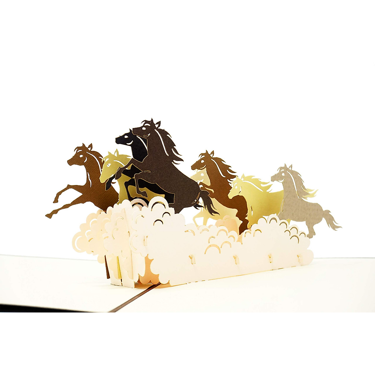 Wild Galloping Horses - 3D Pop Up Greeting Card For All Occasions - Love, Birthday, Graduation, Congrats, Goodluck, Retirement, Sympathy - Message Note for Personalized - Thick Envelope, Fold Flat