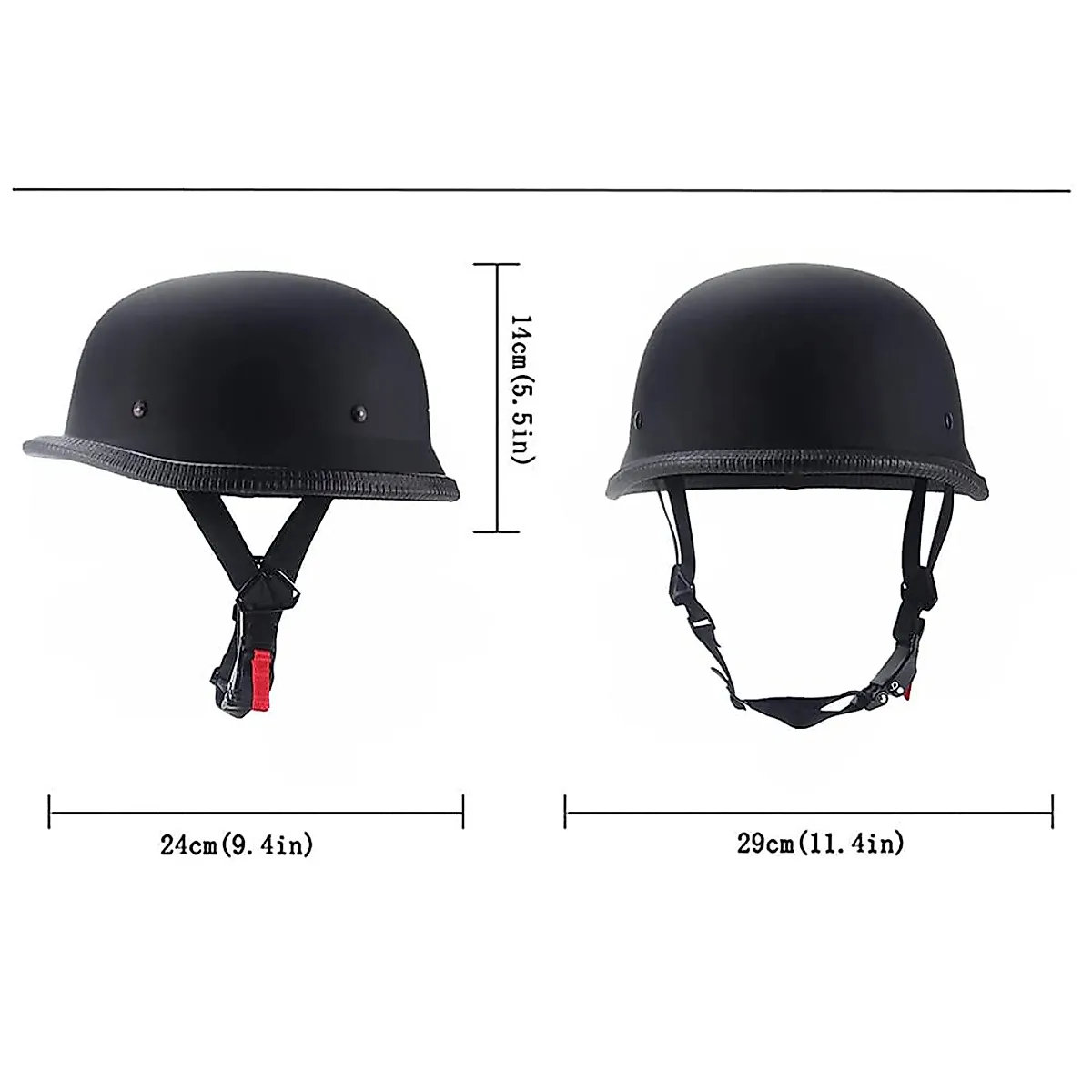 German Style Motorcycle Half Helmet, Retro Half Face Helmet for Adult Men Women DOT Approved (M)