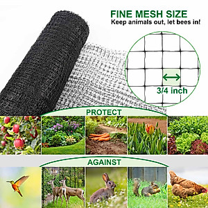 Mklsit Deer Netting Fence, 8ft x 100ft Bird Netting Heavy Duty Garden Netting for Garden Protection Fruit Trees Vegetable Plants Against Birds, Deer and Other Animals
