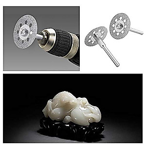 ALLmuis c i y 545 Diamond Cutting Wheel (22mm) 25pcs with 402 Mandrel (3mm) 5pcs and Screwdriver for Rotary Tool