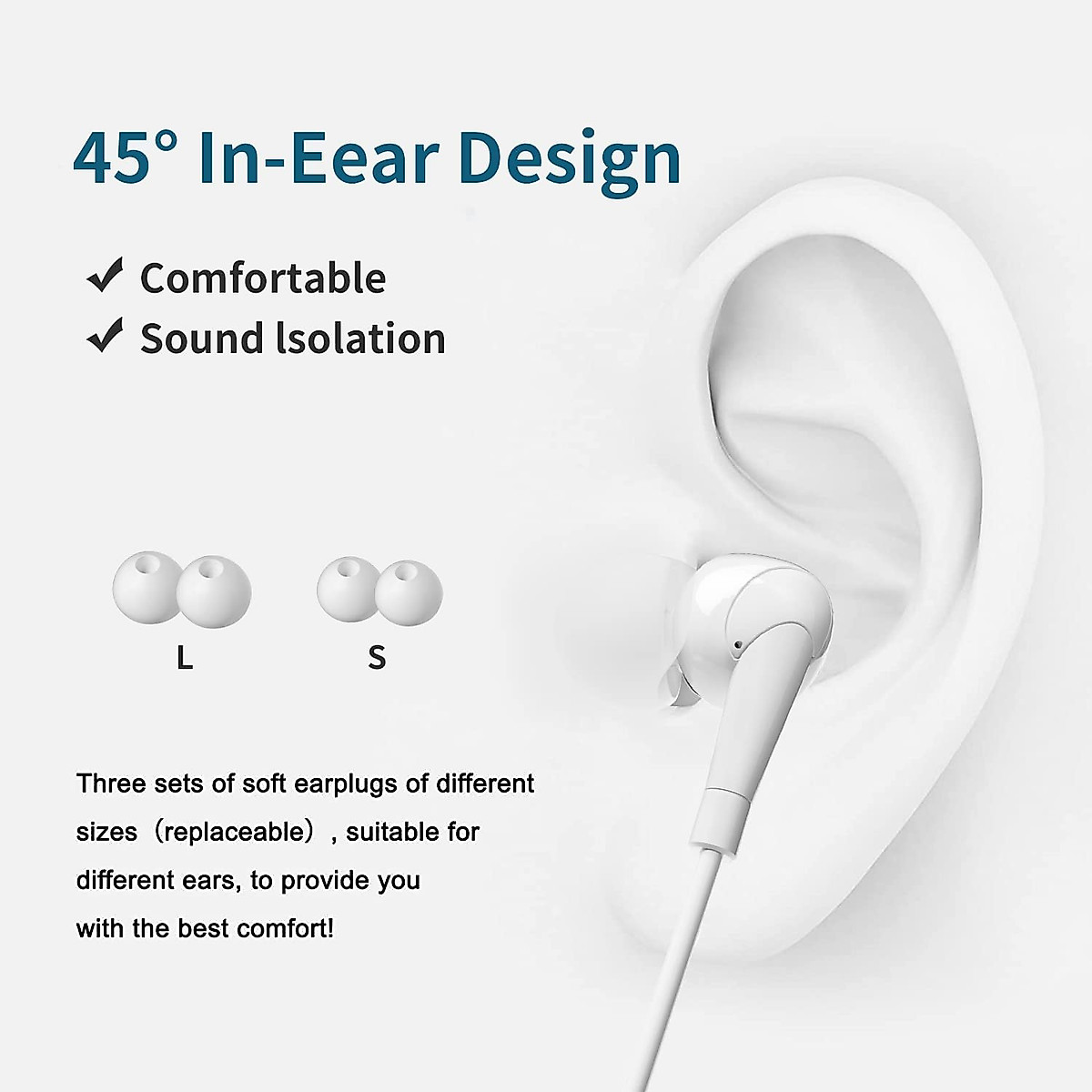 VddSmm Wired Earbuds 6 Pack Earbuds Earphones with Microphone Earbuds Wired Stereo in-Ear Headphones Compatible with iPhone and Android Smartphones iPad MP3 Fits All 3.5mm Interface Devices