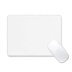 ProElife Mouse Pad Waterproof PU Leather Mousepad Dual-use for Home Office Business, Non-Slip/Noise-Reduction/Elegant Stitched Edge Laptop Computer Mouse Pad 9.8 x 7.5 inch (White)
