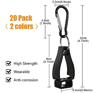 ZOEYES 20 PCS Glove Clips for Work, Glove Belt Clips, Work Safety Clip Glove Keeper, Glove Holder Clip, Glove Grabber Clip Holder for Belt Loop Guard Worker Construction