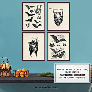 Bats Wall Decor - Bat Decorations - Bat Decor for Home - Creepy Gothic Wall Art - Goth Wall Decor - Pagan Gifts - Gothic Decor