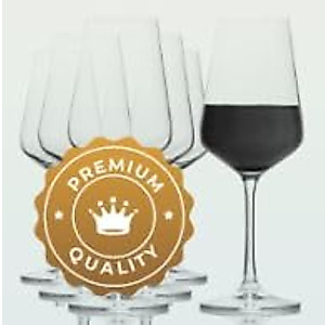 Crystalex Wine Glasses Set Of 6, Long Stemmed Crystal Red & White Wine Glass Set, 100% Lead-Free (350 ML)