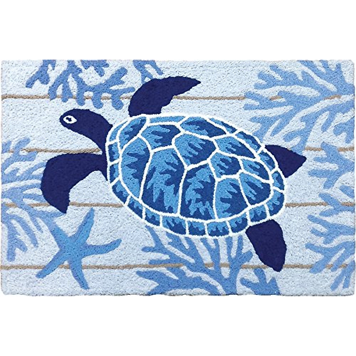 Jellybean Indigo Sea Turtle Accent Rug 20 x 30 inches