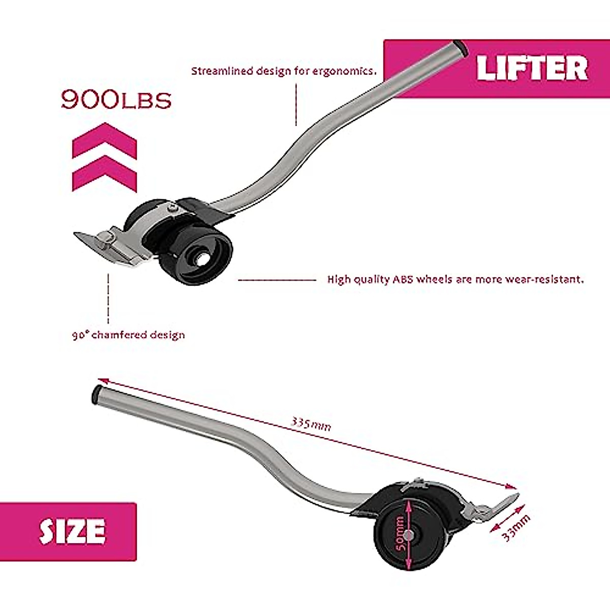 Furniture Lifter Sliders Mover Kit for Carpeted & Hard Floor Surfaces,Move Heavy Furniture Quickly & Easily,3-in-1 Moving System(1 Lifter Tool & 8 Sliders)