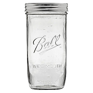 JARDEN HOME BRANDS 1440065500 Ball Wide Mouth Mason Jars, 24 oz(Pack of 9)