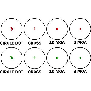 BARSKA AC11704 Multi-Reticle Electro Reflex Sight Green / Red Reticle with with Picatinny / Weaver Style Base, 1x33mm , Black