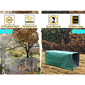Deblue Feral Cat Trap Cage Cover, 32" Cage Trap Cover for Live Animals with Bite Proof Gloves, Large Trap Cage Cover for 1 Door Humane Trap Cage-(NO CAGE)
