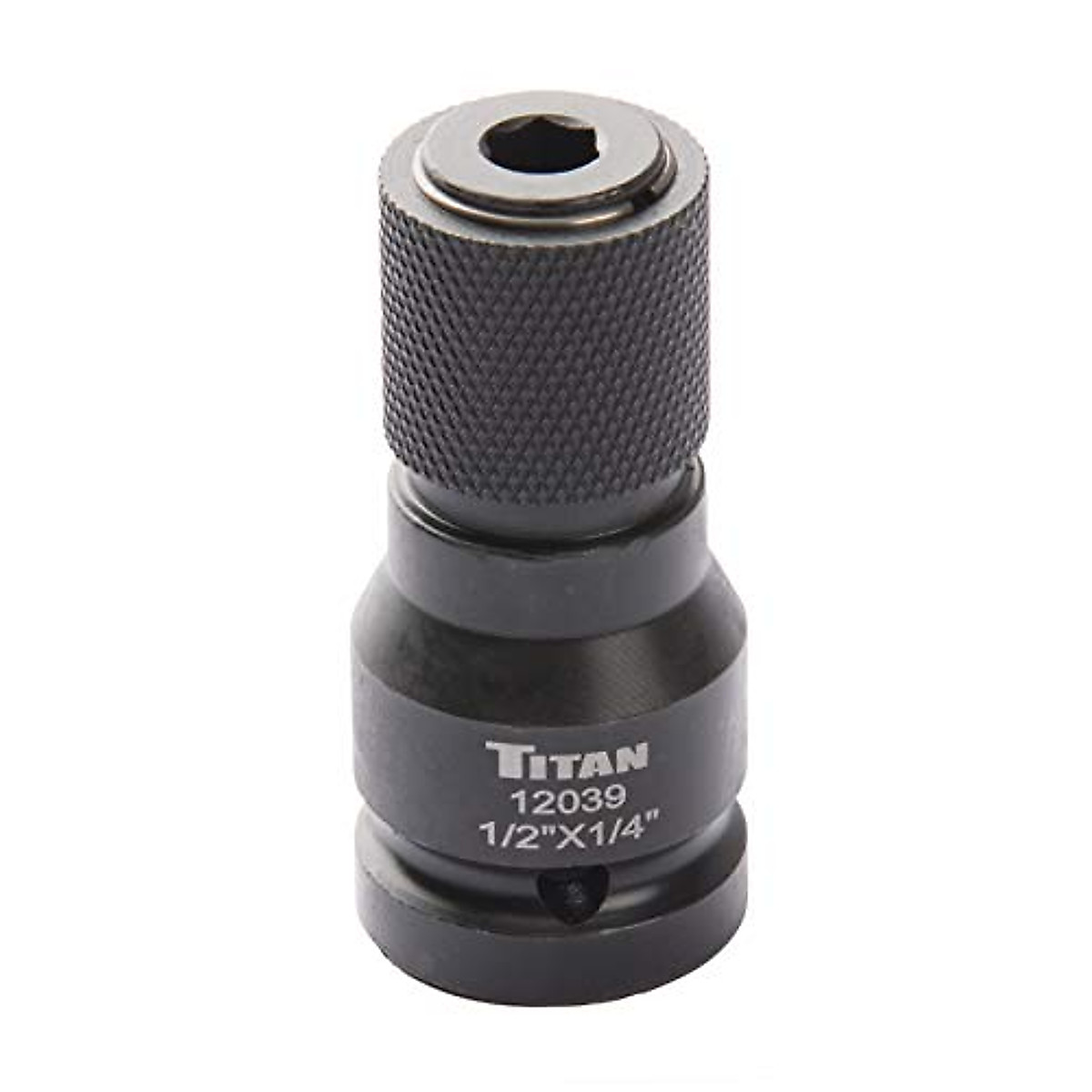 Titan 12039 1/2-Inch Drive to 1/4-Inch Hex Drive Quick Change Adapter