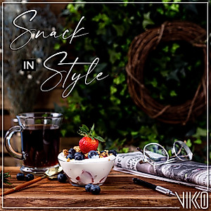 Vikko Glass Bowls, Set of 6, Glass Dessert Bowls, 7 Ounce Glass Dish for Dessert, Candy, Kitchen Prep, Dishwasher Safe